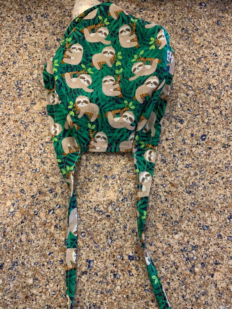 Mens Green SLOTH Sloths Jungle Scrub Hat Surgery Surgical Cap - Etsy
