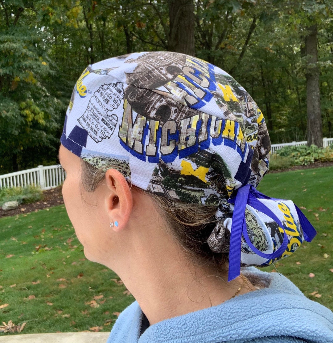 University of Michigan U of M Maize Blue Landmarks Pony Tail Ponytail ...