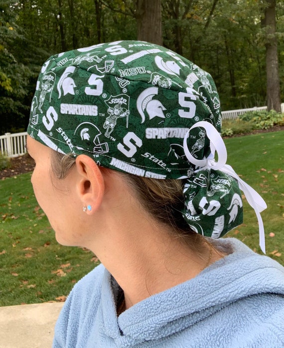 Michigan State MSU Green White Pony Tail Ponytail Scrub | Etsy