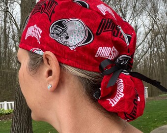 Ohio State Buckeyes Skull Scrub Hat Surgery Surgical Cap OR Washable ...