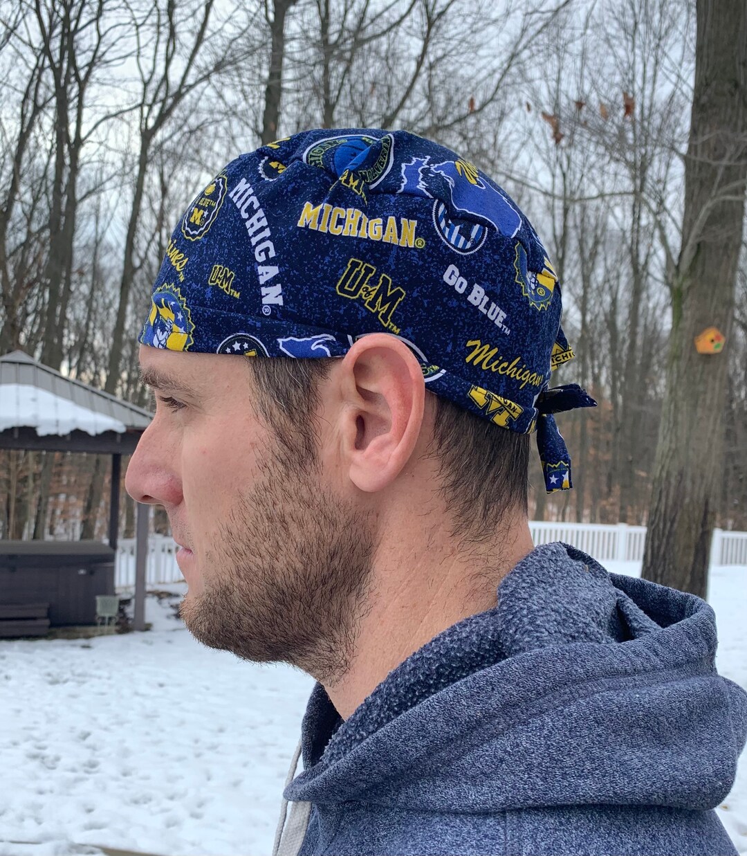 University of Michigan U of M Wolverines Maize Blue Scrub Hat Surgery ...