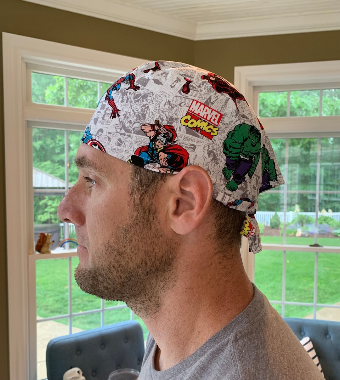 MARVEL Comics Comic Heroes Skull Scrub Hat Surgery Surgical Cap OR ...