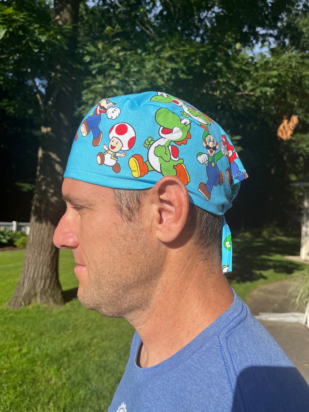 SUPER MARIO Bros Yoshi Luigi Scrub Hat Surgery Surgical Cap OR Washable ...