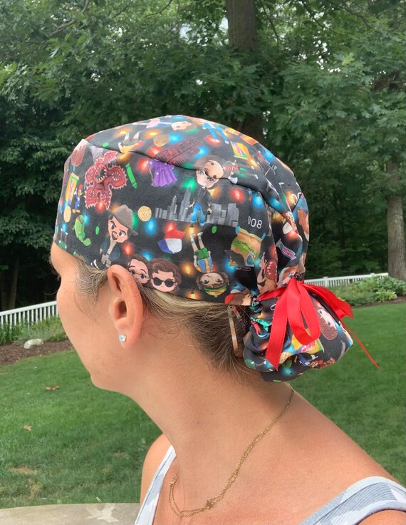 STRANGER THINGS Cartoon Characters Pony Tail Ponytail Scrub - Etsy