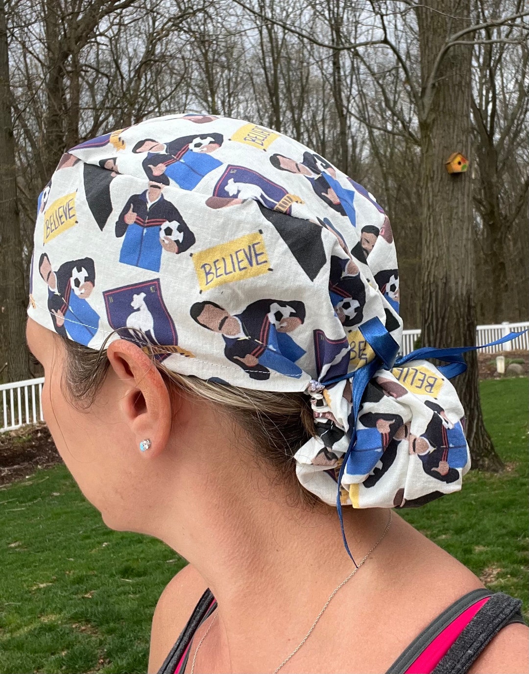 BELIEVE Afc Richmond Soccer Surgeon Pony Tail Ponytail Scrub Surgical ...