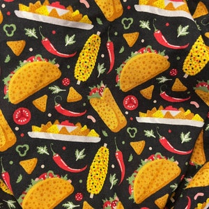 Mexican Street Food Taco Tacos Elote Corn Black Red Scrub Hat Surgery ...
