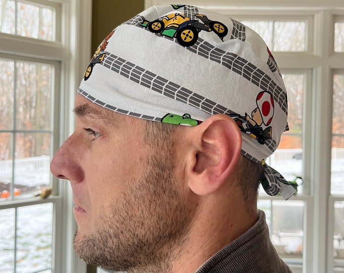 MARIO KART Cart Luigi Yoshi Skull Scrub Hat Surgery Surgical - Etsy