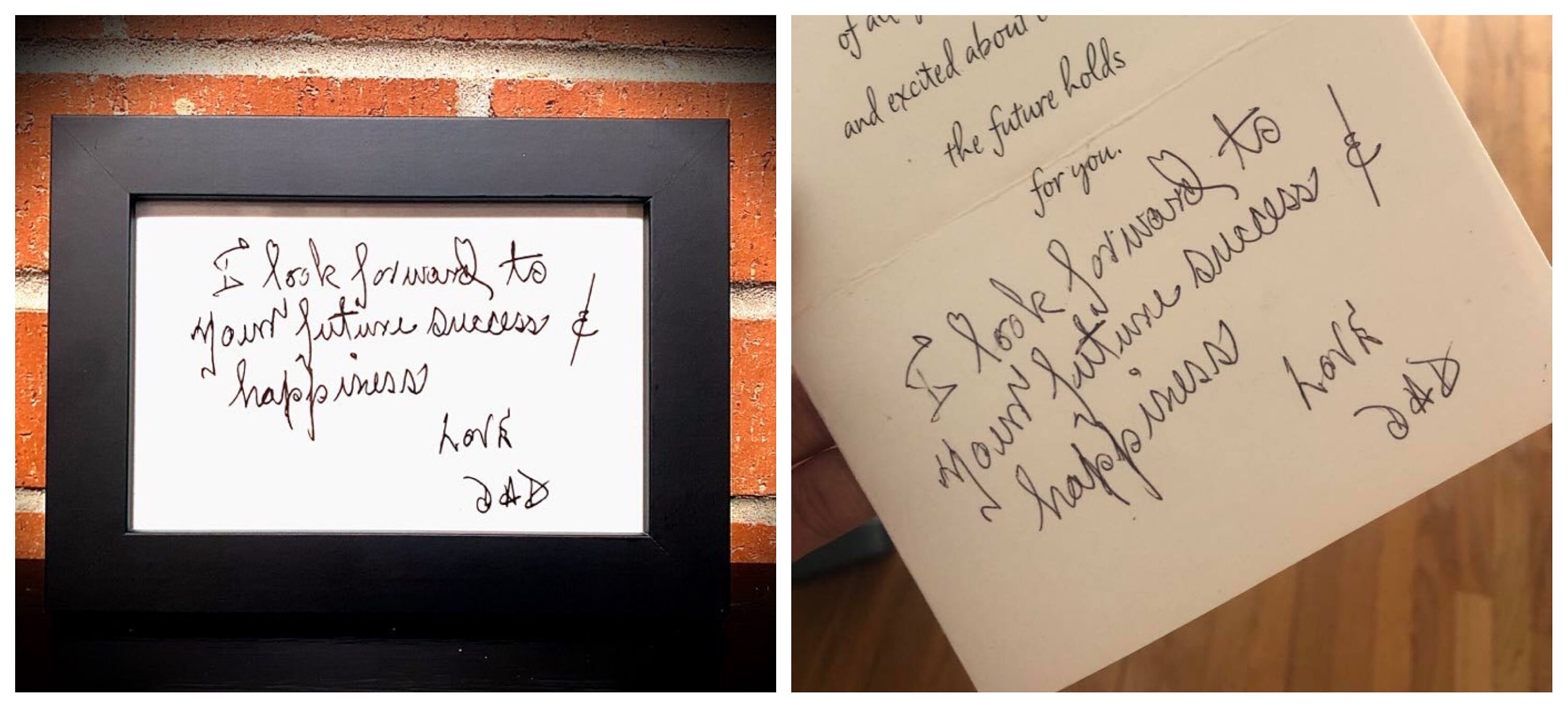 Framed Handwriting, Handwriting Replication, Keepsake Display, Small ...