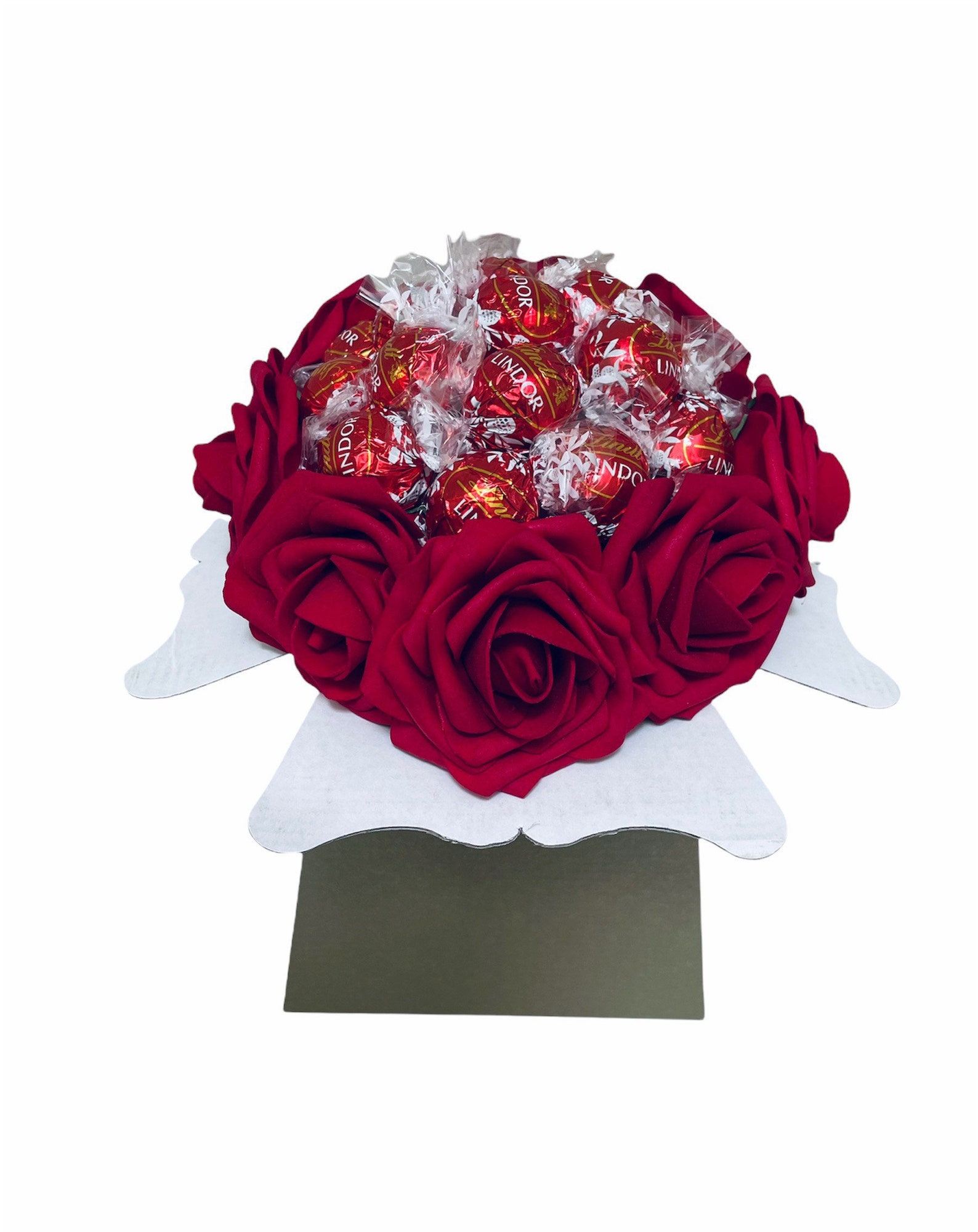 Chocolate Lindor Lindt Bouquet With Roses - Etsy UK