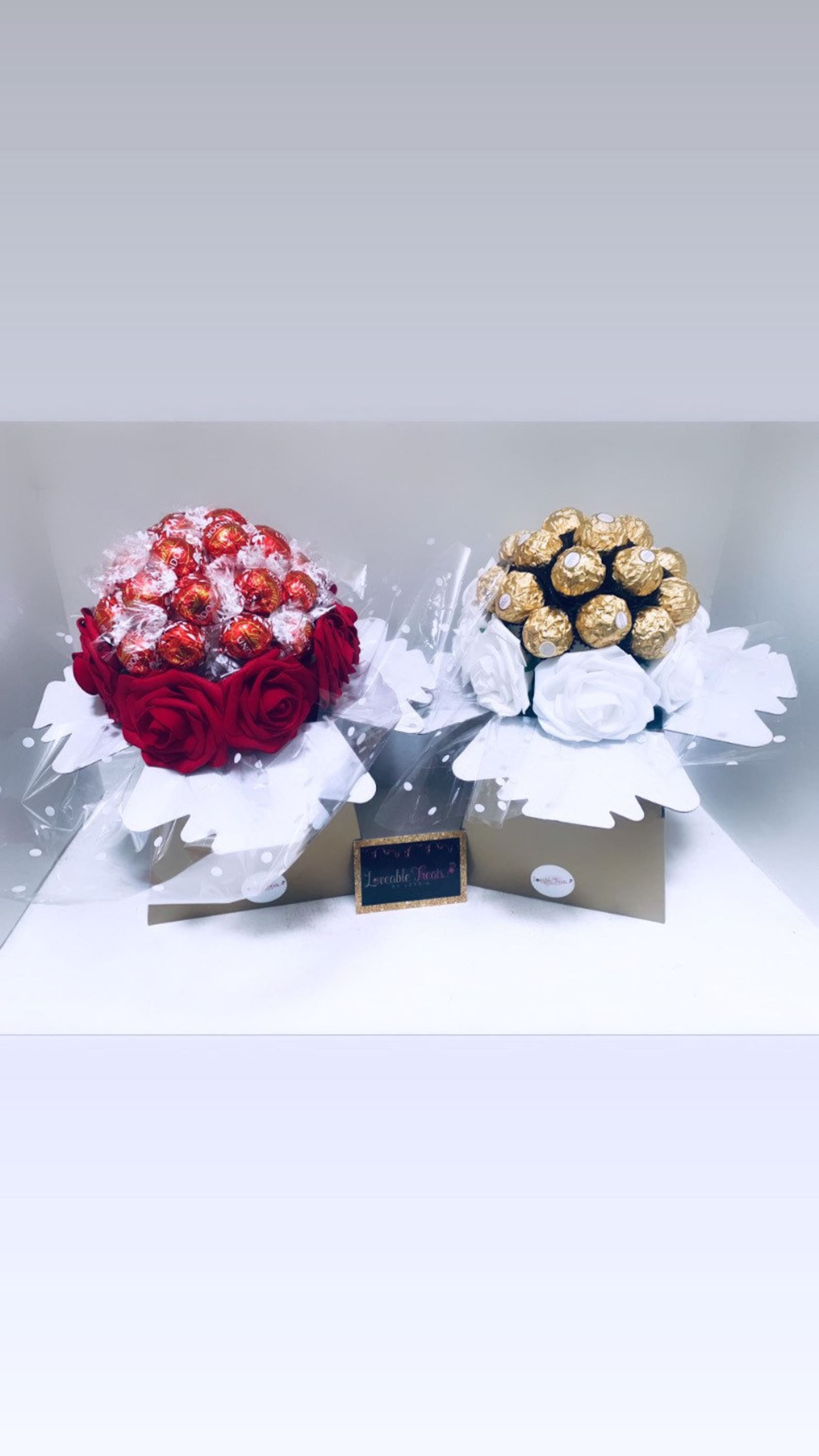 Chocolate Lindor Lindt Bouquet With Roses - Etsy UK