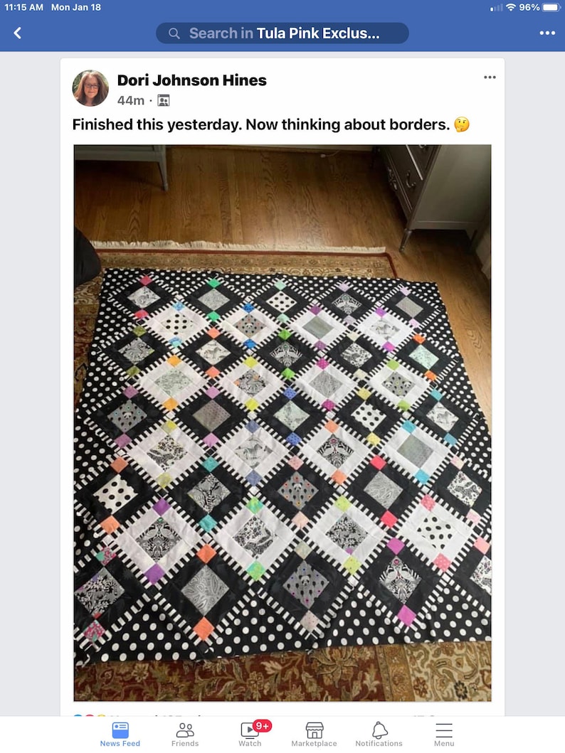 Disco Domino Modern Quilt Pattern Featuring Linework and True | Etsy Australia