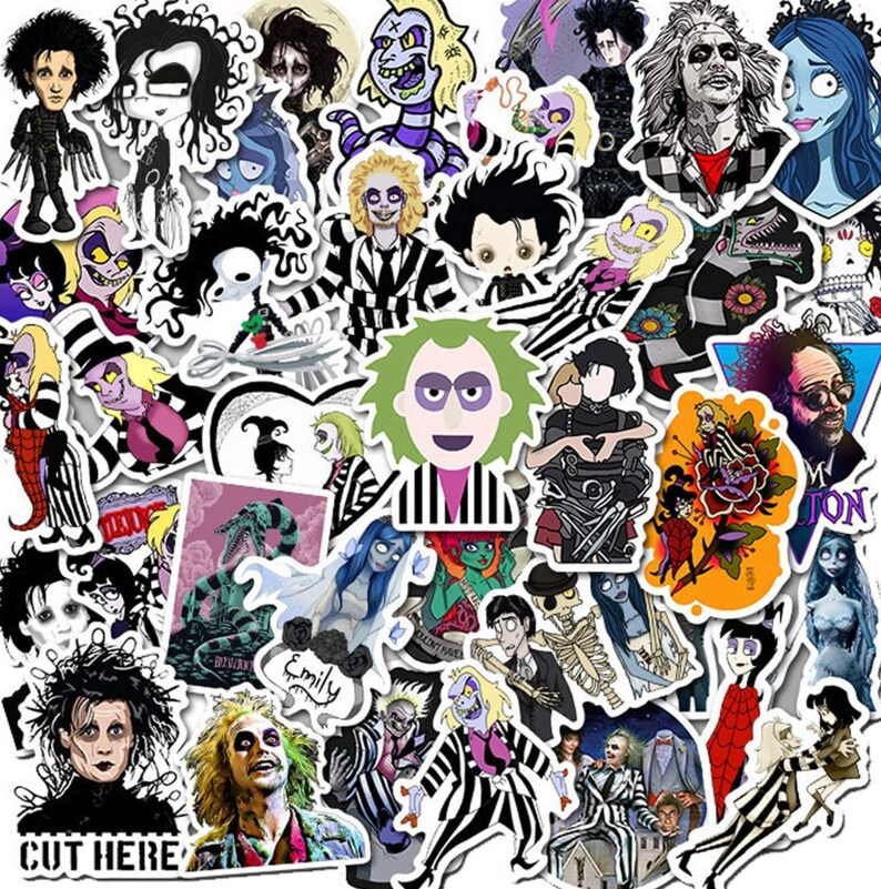 Tim Burton Film Sticker pack Random Stickers FREE STICKERS | Etsy