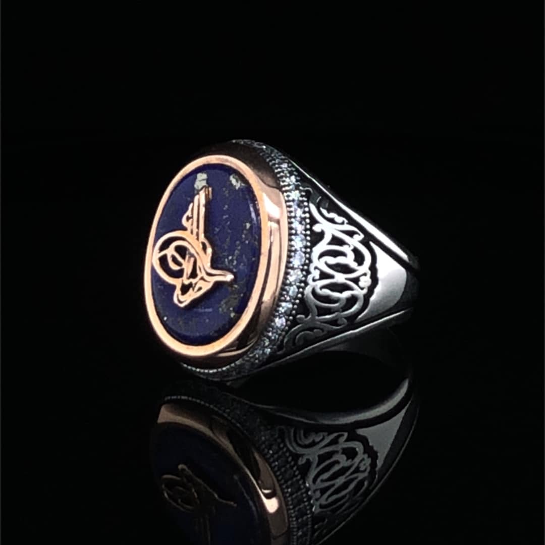 Heraldic Silver Ottoman Ring, 925 Sterling Silver Men's Coctail Band ...