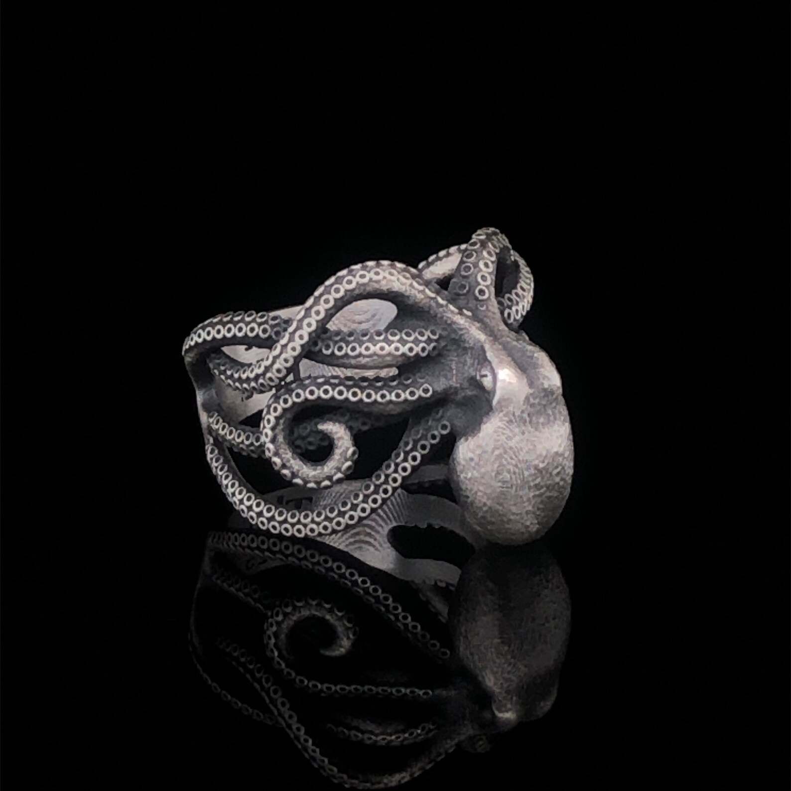 Silver Octopus Ring Signet Ring for Men Art Octopus Ring - Etsy