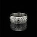Unique Floral Motif Sterling Silver Wedding Ring, 10mm Width, Hand ...