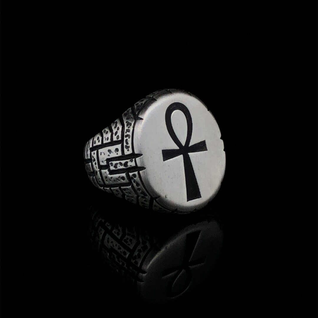 Silver Ankh Signet for Men Ankh Statement Ring Egyptian - Etsy