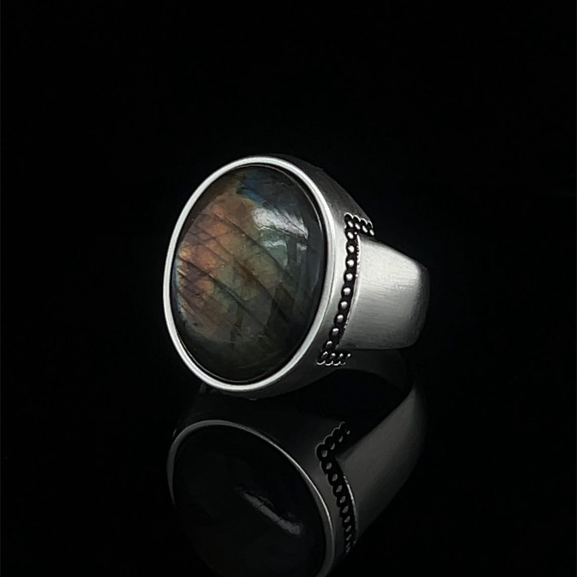 Sterling Silver Labradorite Ring, Unique 15x20mm Statement Jewelry - Etsy