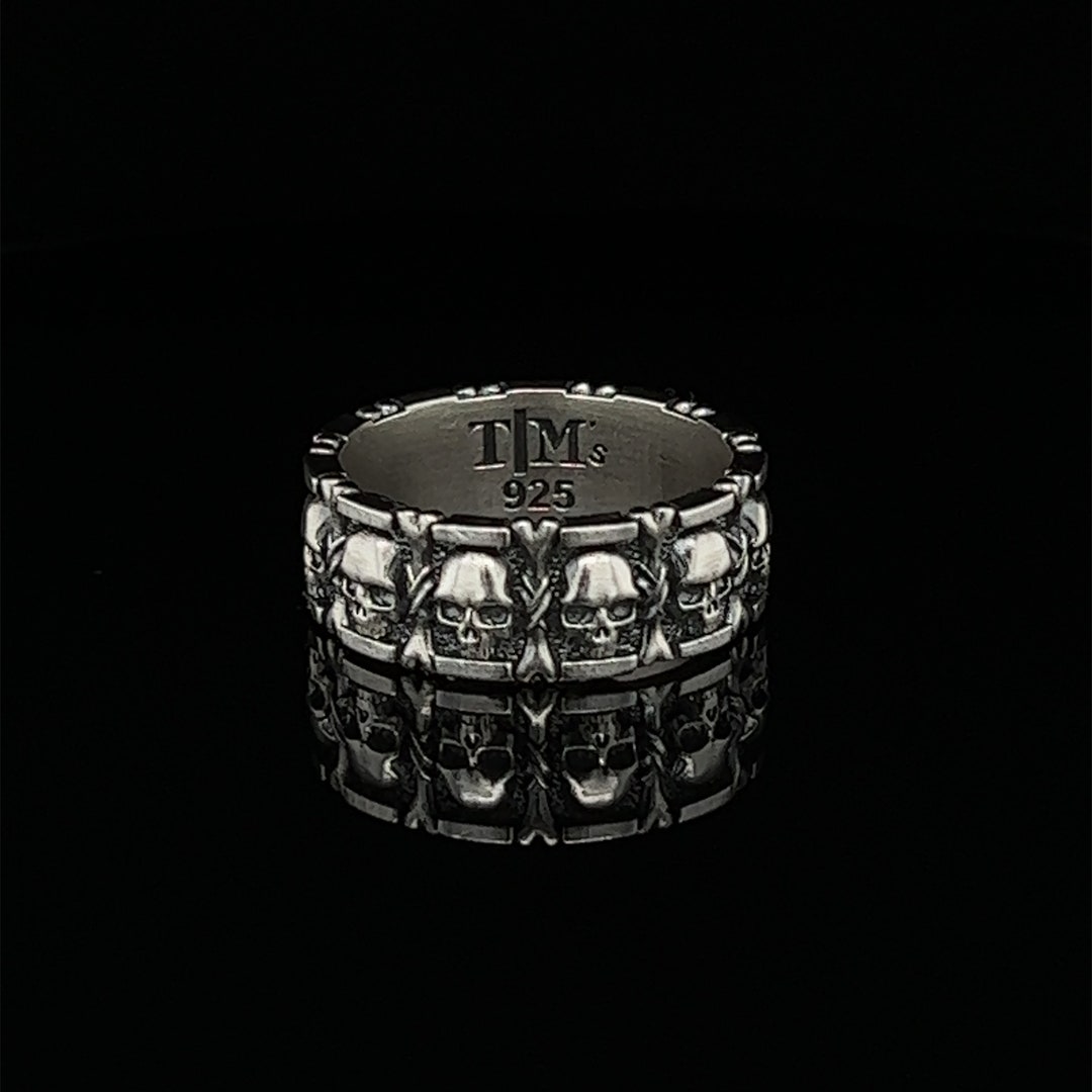 Skull Jewelry Ring for Men, Gothic Silver Ring, Skull Bones Ring ...
