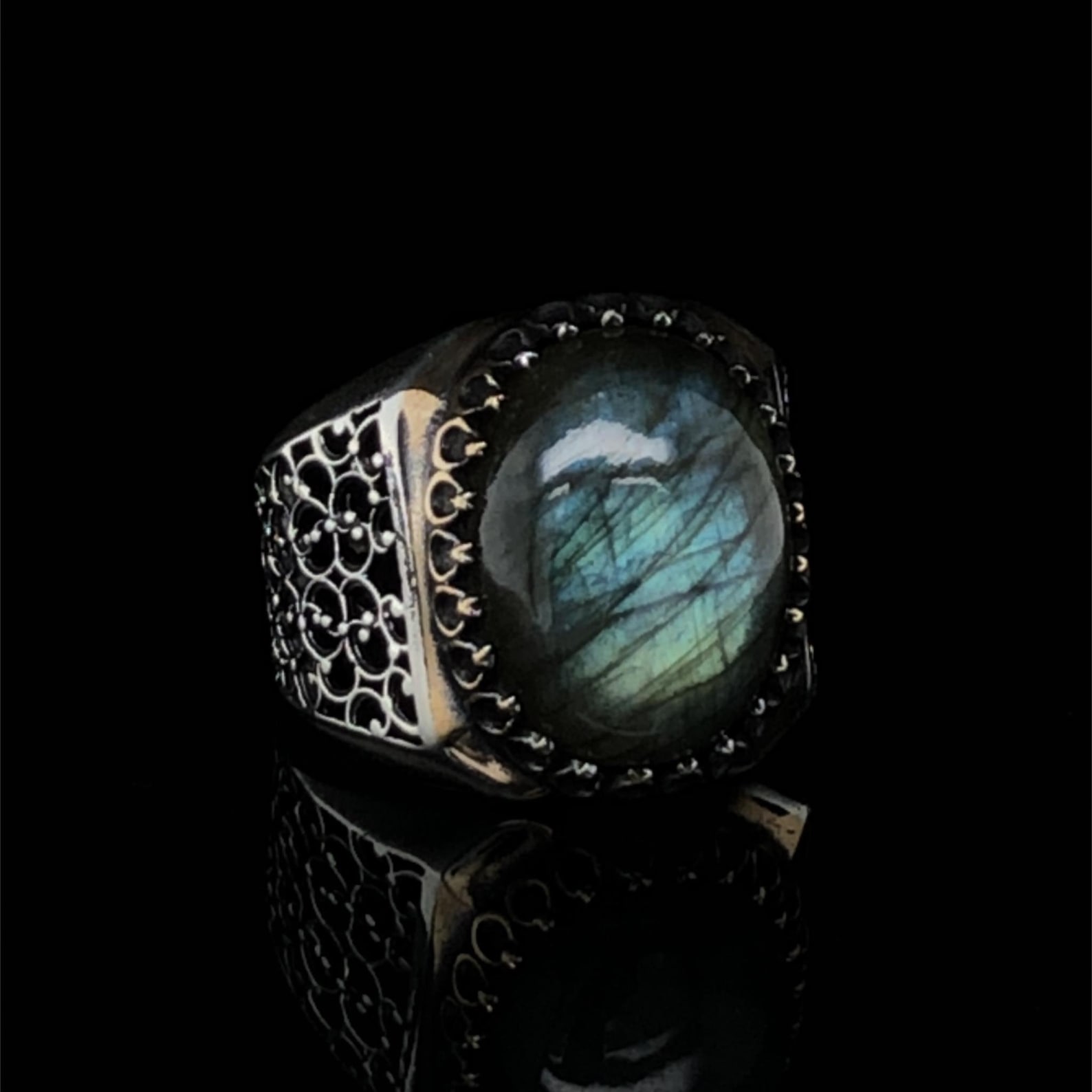 Rainbow Labradorite Classy Men's Ring, Gemstone Natural Sterling Silver ...