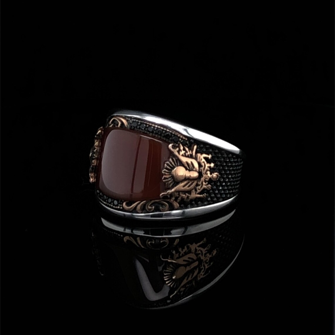 Ottoman Seal Ring Custom Crest Empire Signet Ring Agate - Etsy