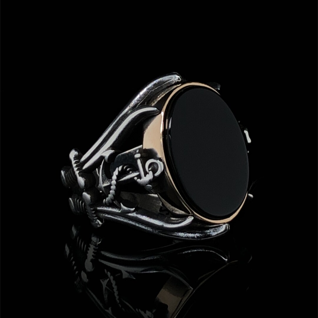 Mens Nautical Ring Navy Anchor Mens Ring Vintage Gothic - Etsy