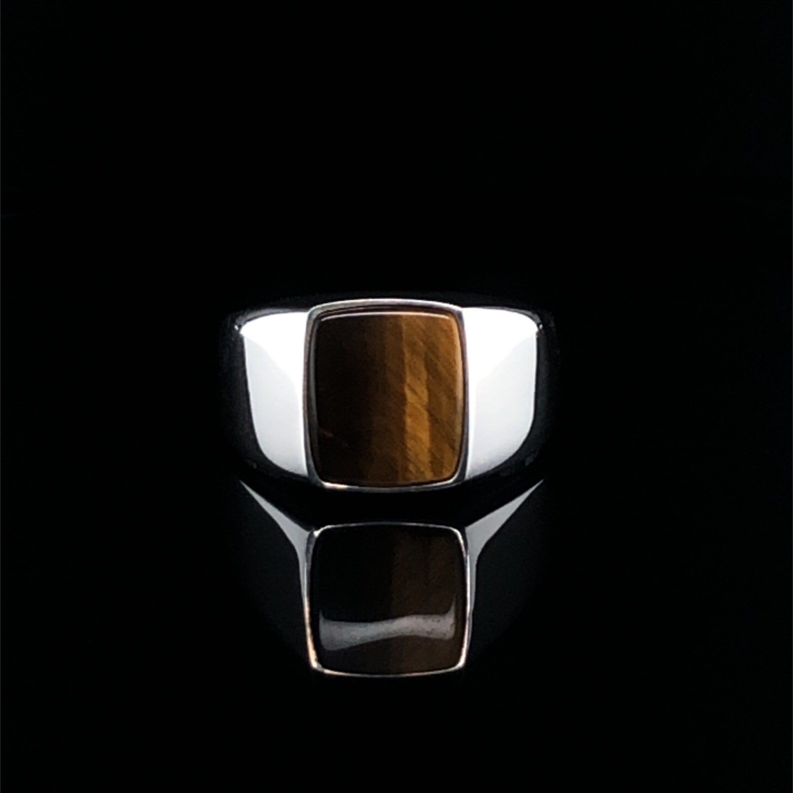 925 Silver Ring Square Gemstone Tiger's Eye Ring Man | Etsy