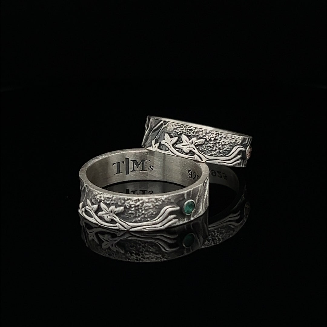 Handmade Tree Wedding Ring, His and Hers Promise Ring, Tree Jewelry ...