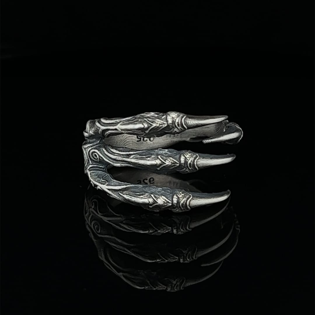 Eagle Claw Sterling Silver Ring, Gothic Claw Ring, Animal Jewelry, Cool ...