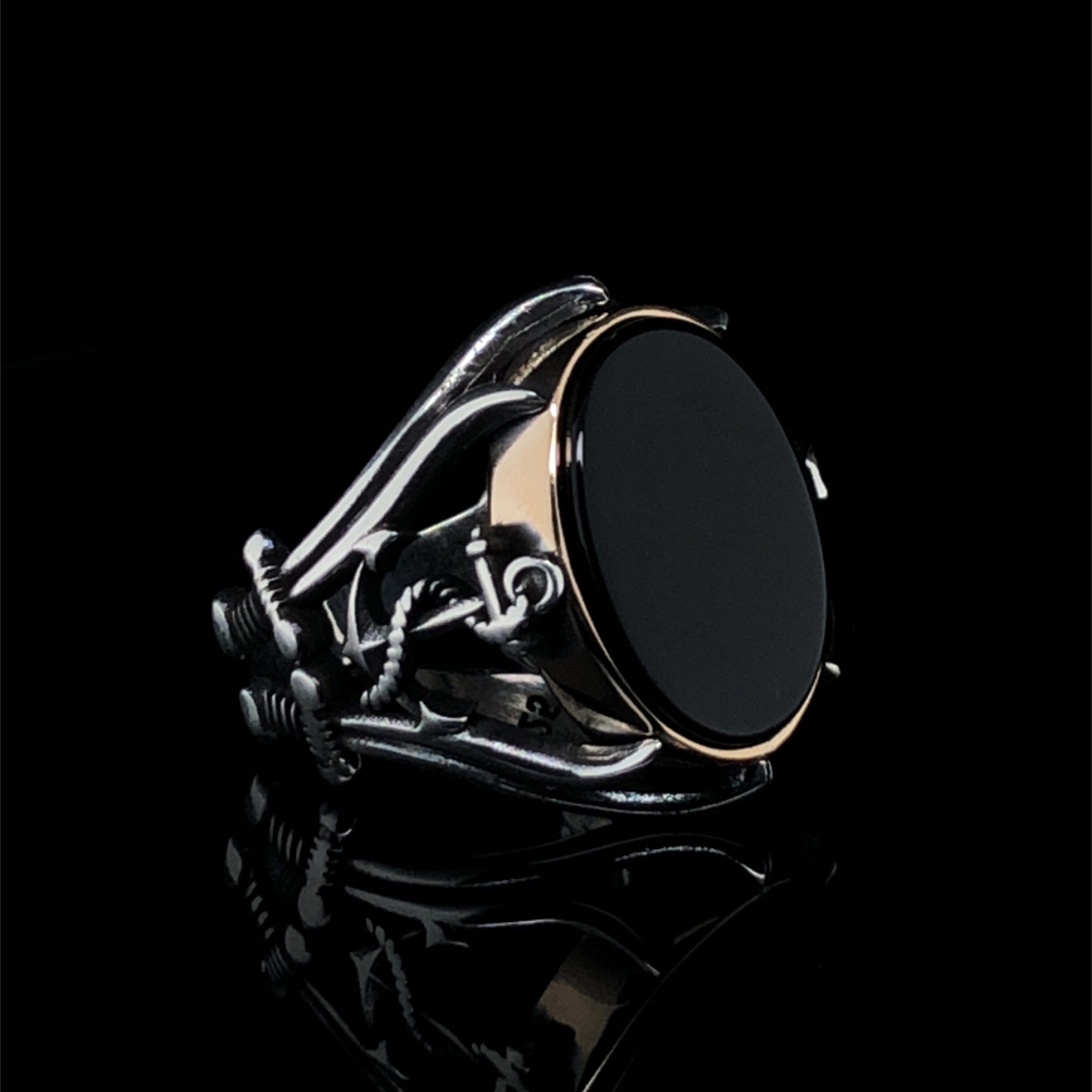 Mens Nautical Ring Navy Anchor Mens Ring Vintage Gothic | Etsy