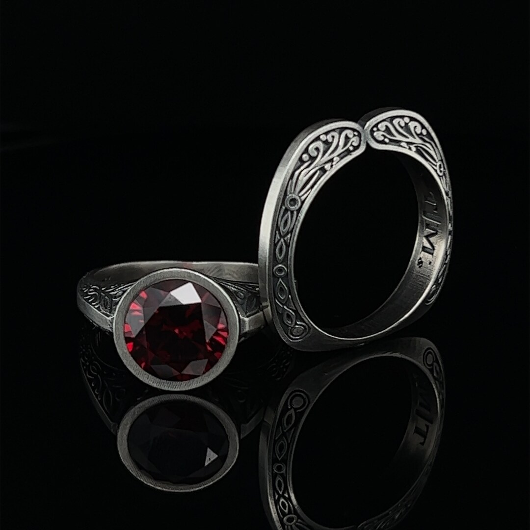 Vintage Double Mens Ring, Antique Design, Statement Ring, Handmade ...