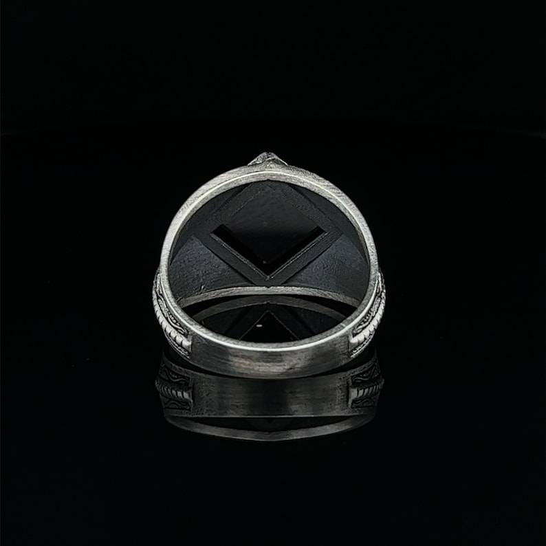 Vintage Men's Sterling Silver Ring With Garnet Solitaire Gem, Handmade ...