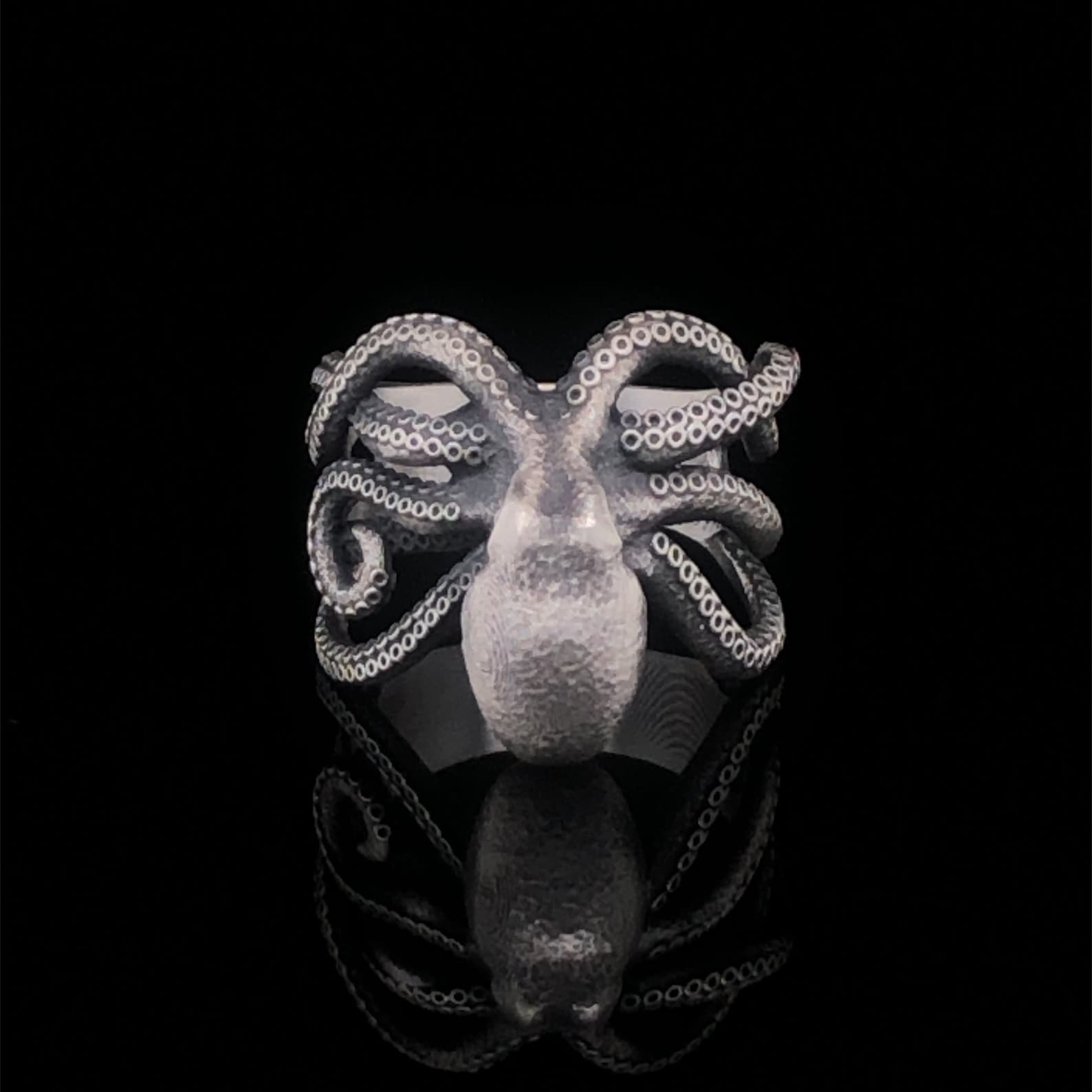 Silver Octopus Ring Signet Ring for Men Art Octopus Ring - Etsy