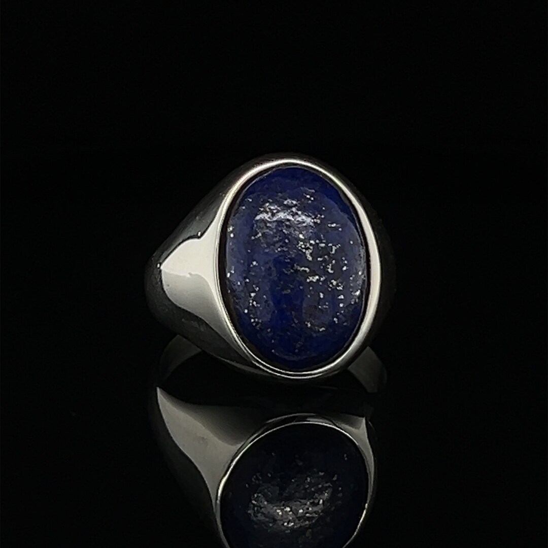 Stylish Lapis Lazuli Gemstone Ring, Lapis Jewelry, Wedding Band ...