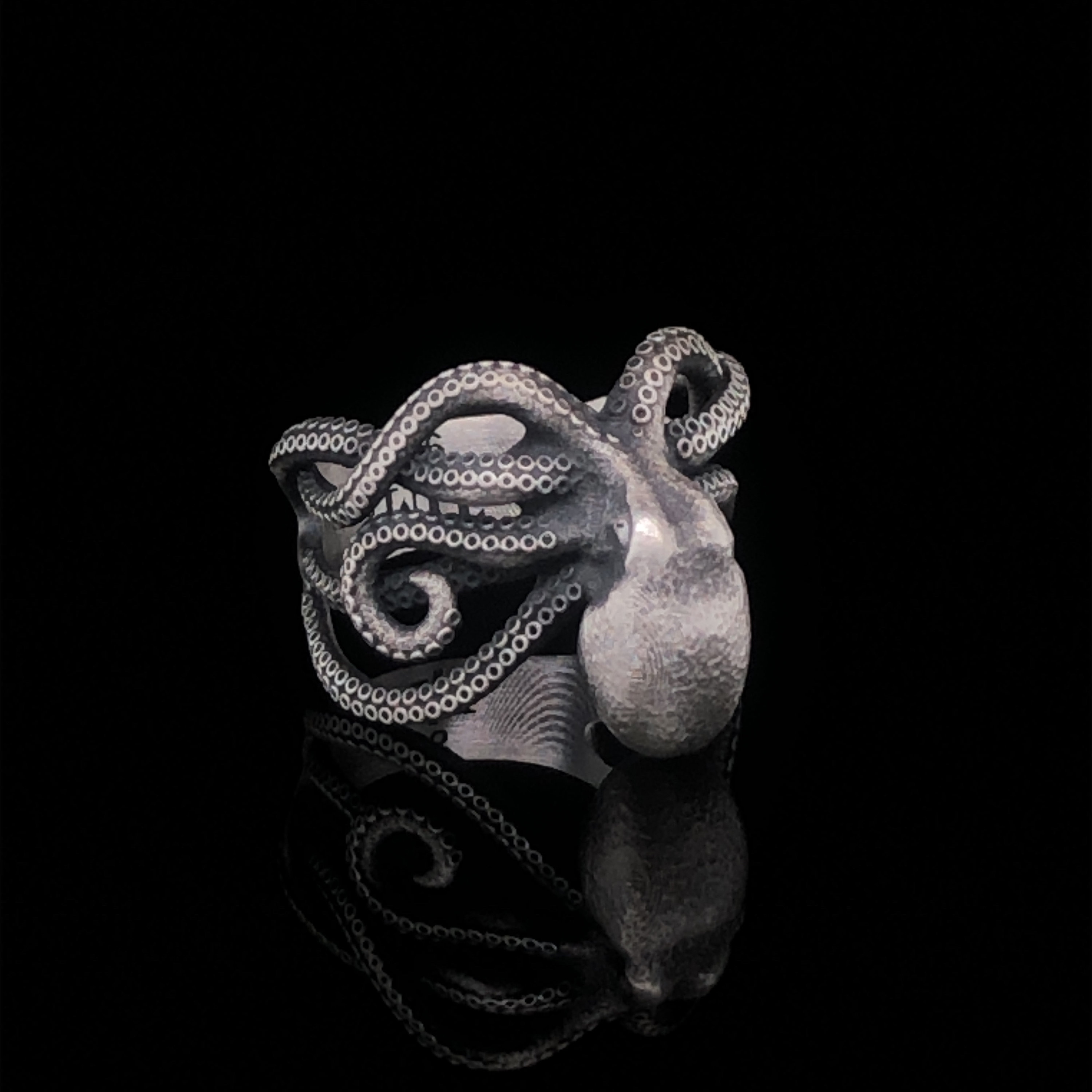 Silver Octopus Ring Signet Ring for Men Art Octopus Ring - Etsy