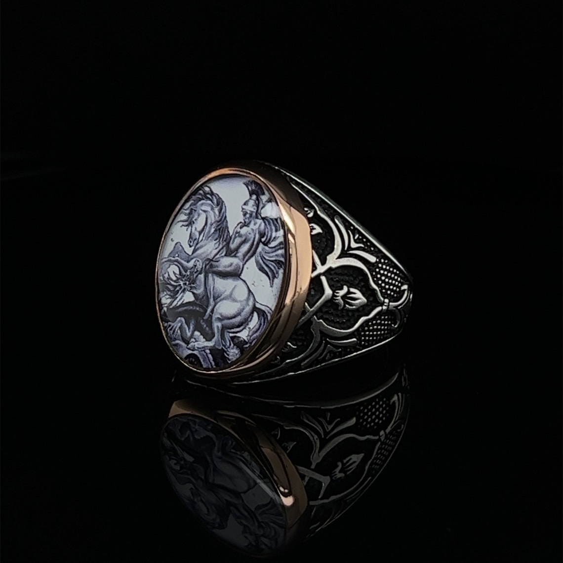 Knight Signet Silver Ring Ancient Greek Jewelry Cool Unique - Etsy