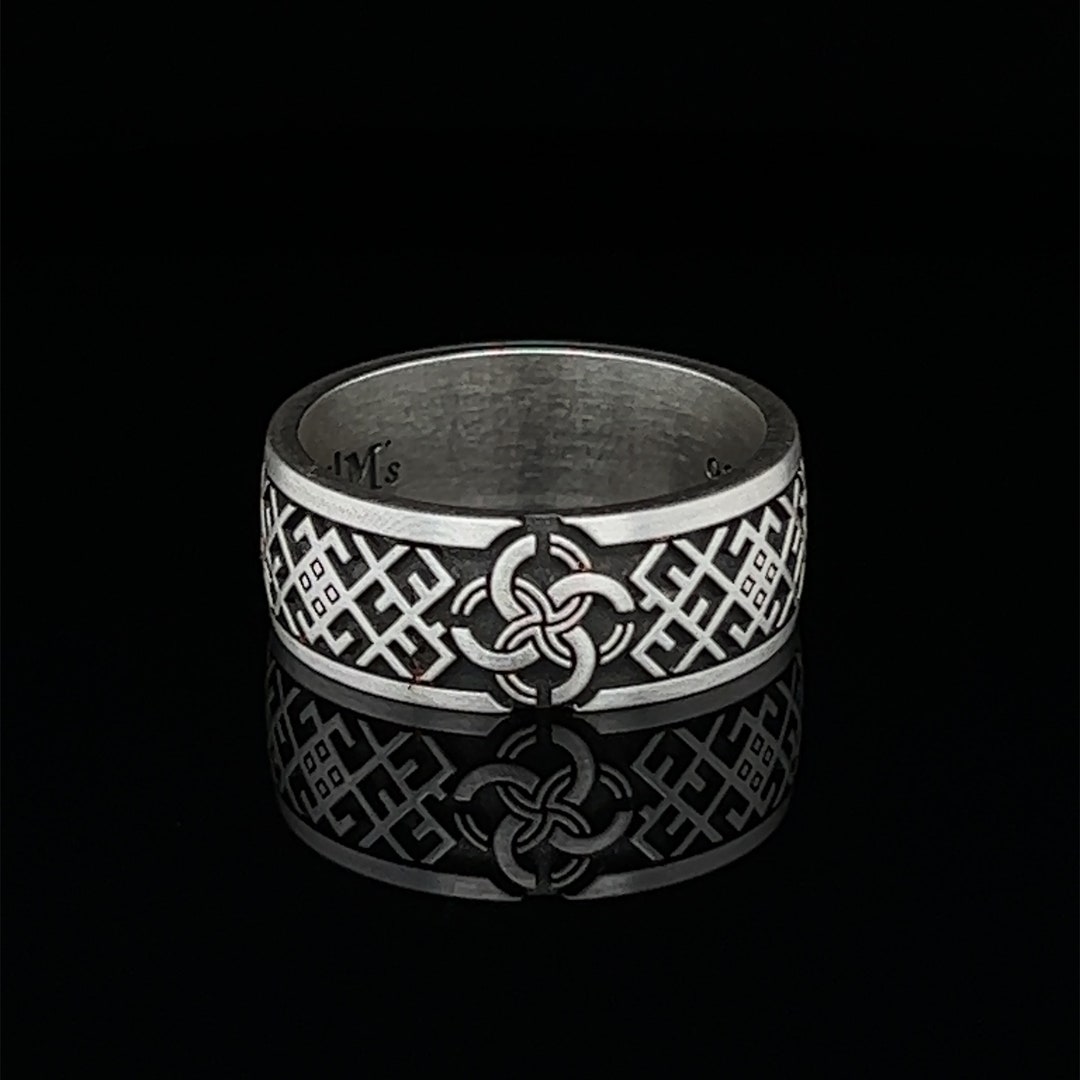 Celtic Pattern Stylish Men's Ring, Celtic Trinity Knot Ring, 9mm ...