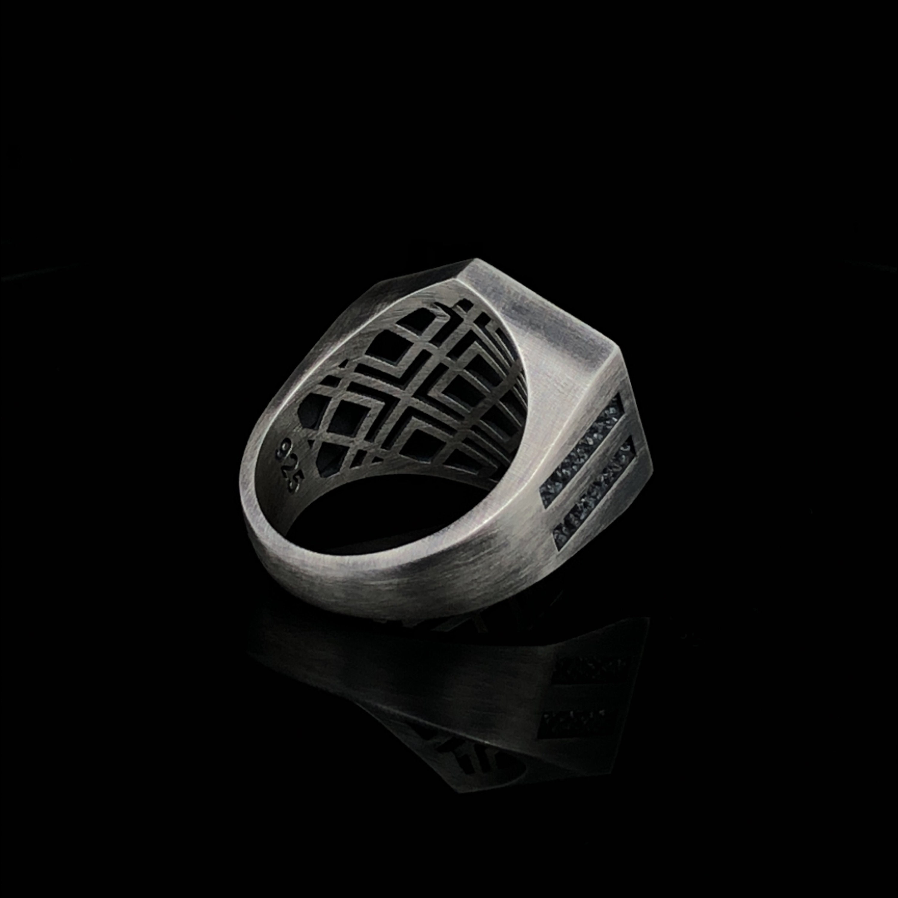 Black North Star Signet Ring Nautical Sterling Silver Ring - Etsy