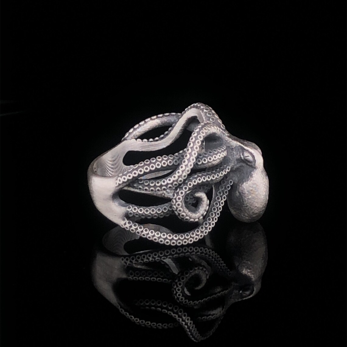 Silver Octopus Ring Signet Ring for Men Art Octopus Ring - Etsy