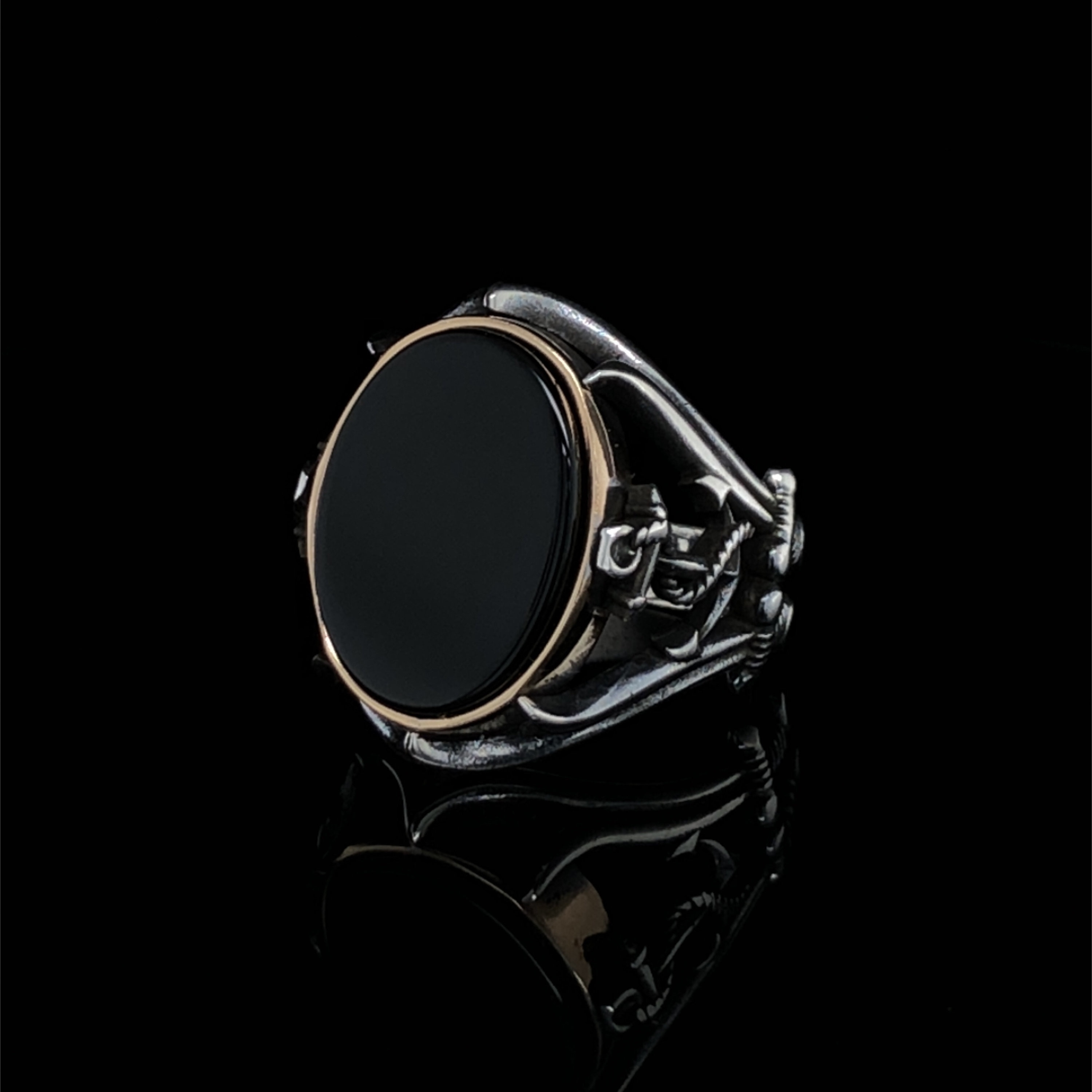 Mens Nautical Ring Navy Anchor Mens Ring Vintage Gothic | Etsy