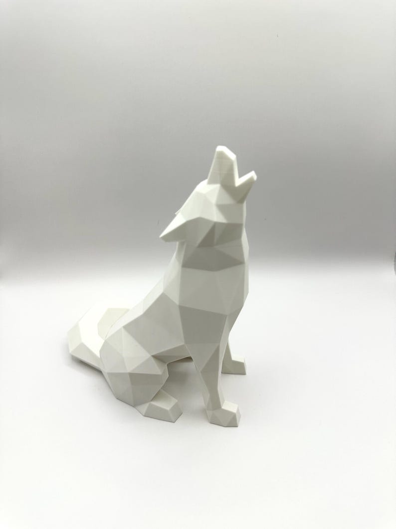3d-printed Low-polygon Wolf Sculpture – Geometric Modern Decor - Etsy