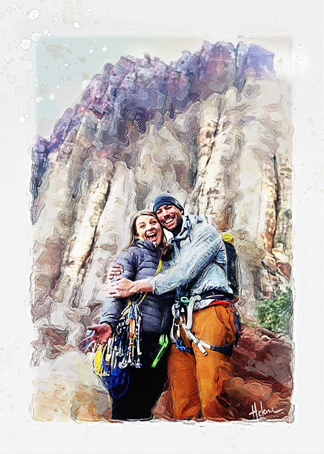 Custom Portrait: Mountain Wall Art, Ideal Hiking, Skiing Gifts in ...