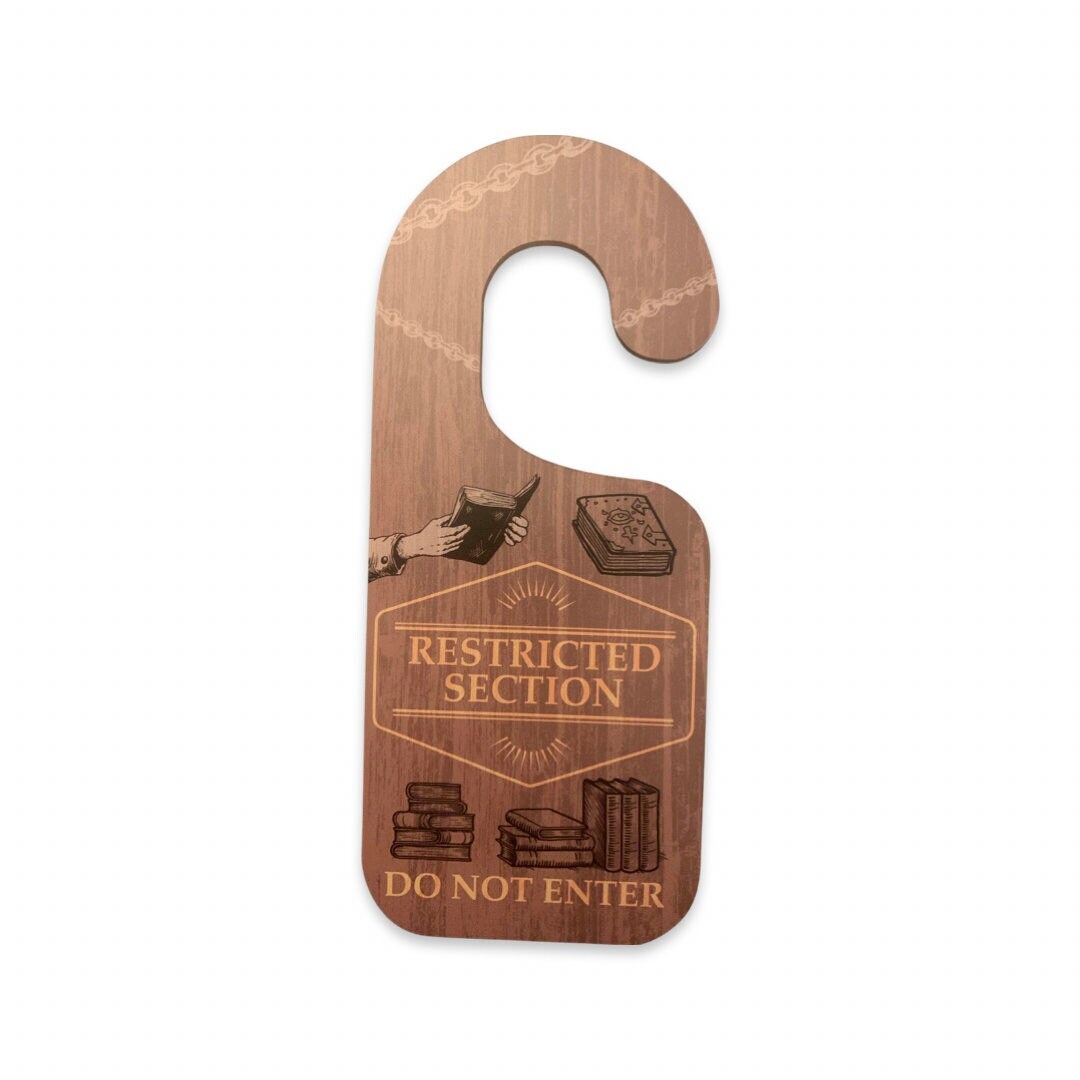 Harry Potter Restricted Section Door Hanger - Etsy UK