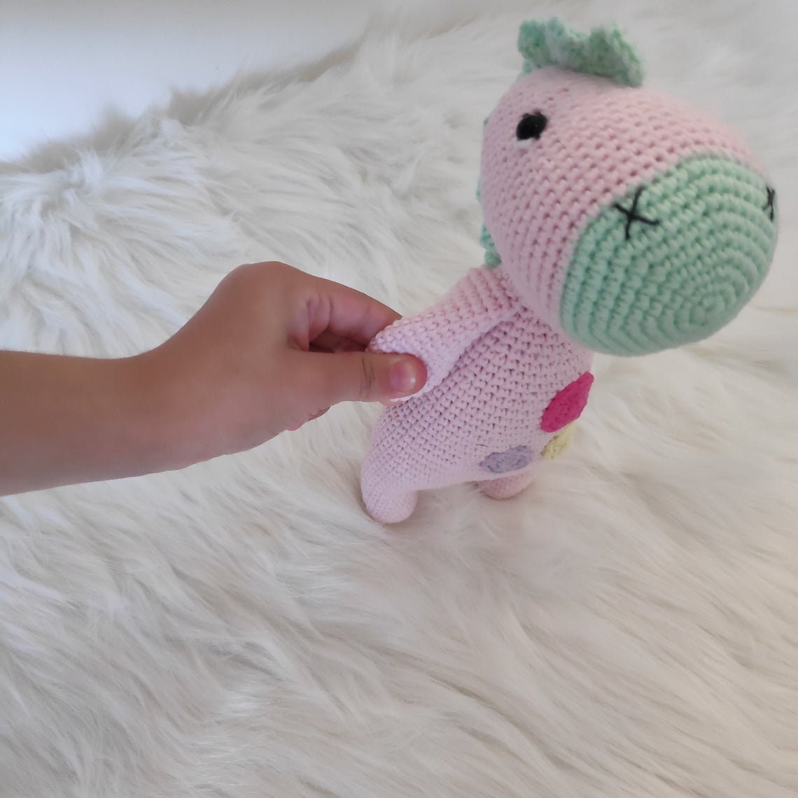 Pink Dinosaur Pattern Amigurumi Crochet pink T-Rex pattern | Etsy