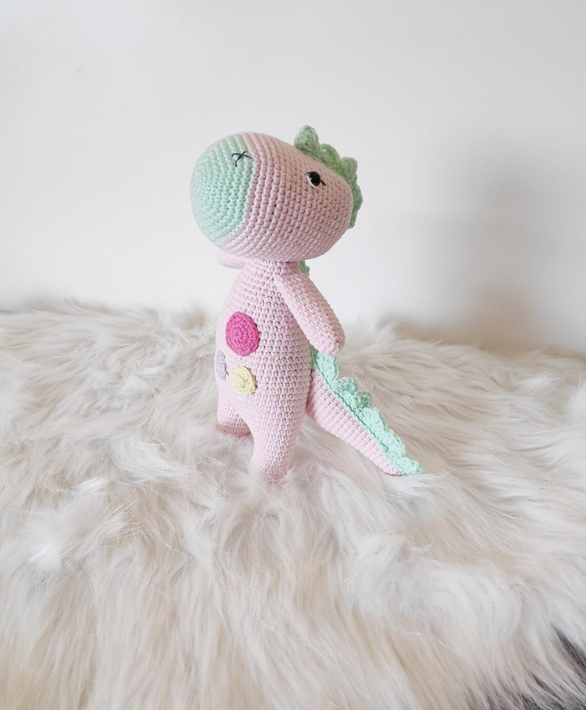 Pink Dinosaur Pattern Amigurumi Crochet pink T-Rex pattern | Etsy
