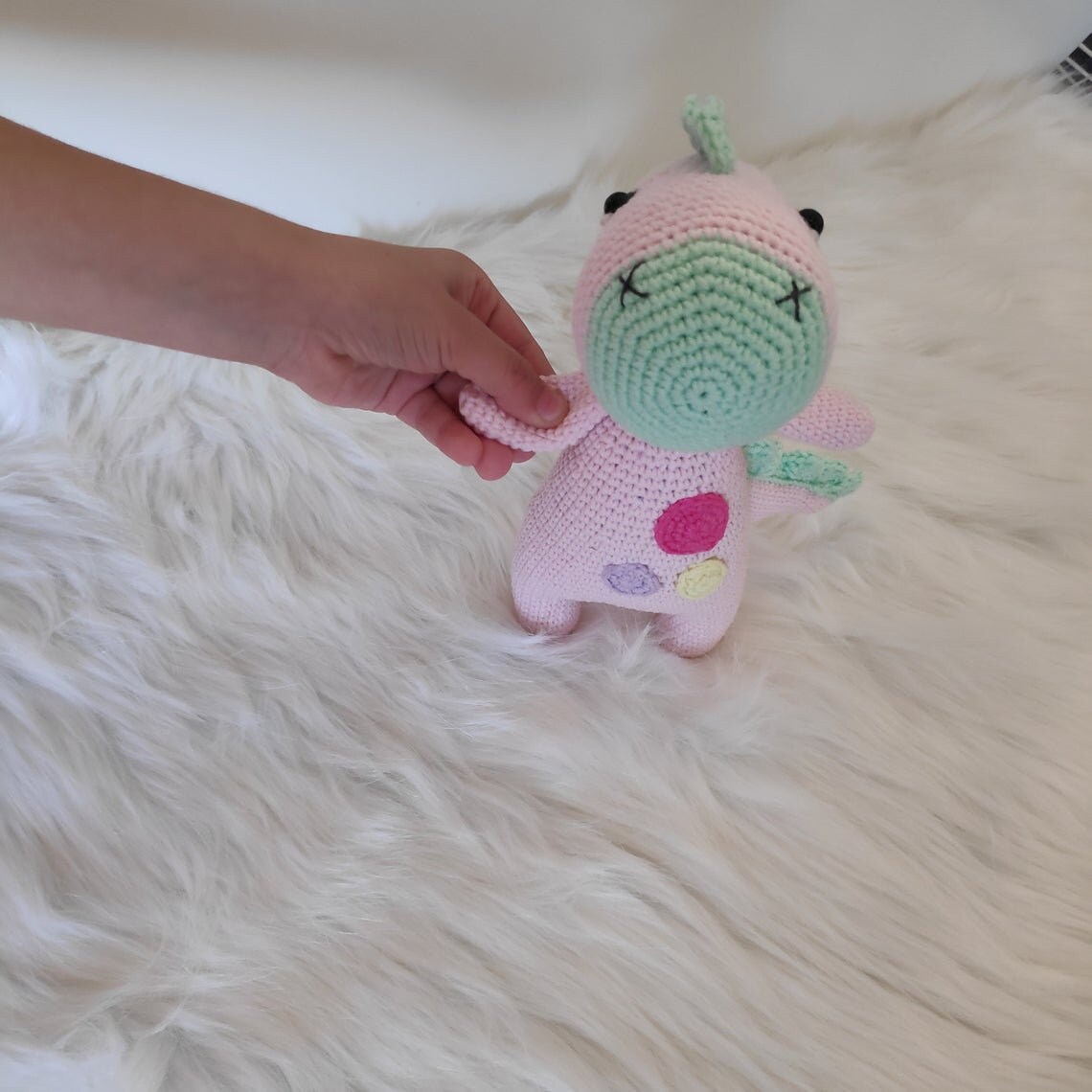 Pink Dinosaur Pattern Amigurumi Crochet pink T-Rex pattern | Etsy