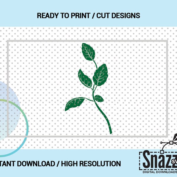 Leaves on Stem Svg - Etsy