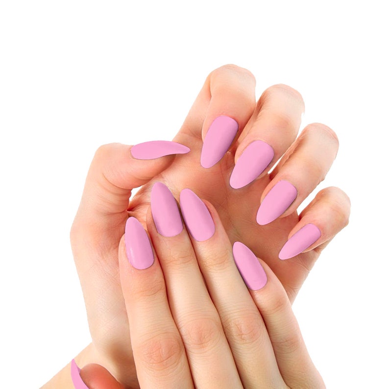 Choose Your Color Matte Press-on Nails Stiletto Cut Nail - Etsy