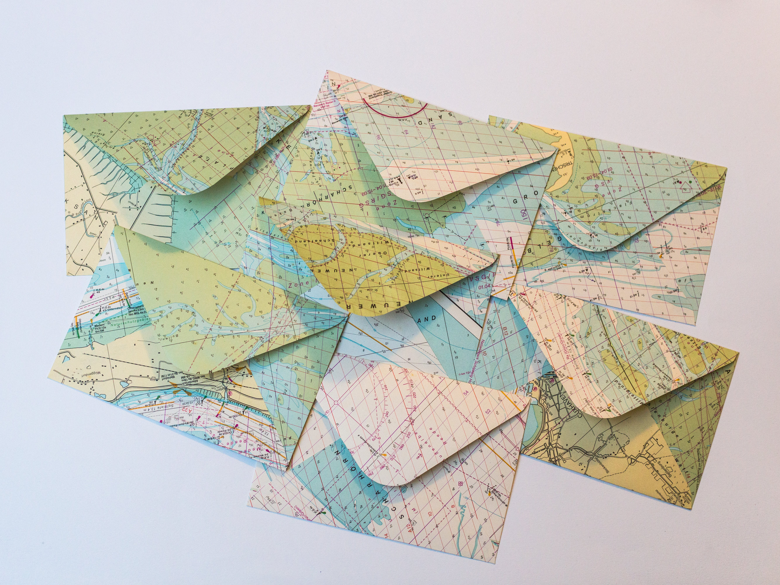 Repurposed Paper Navigation Map Envelopes Mouth of Elbe River - Etsy