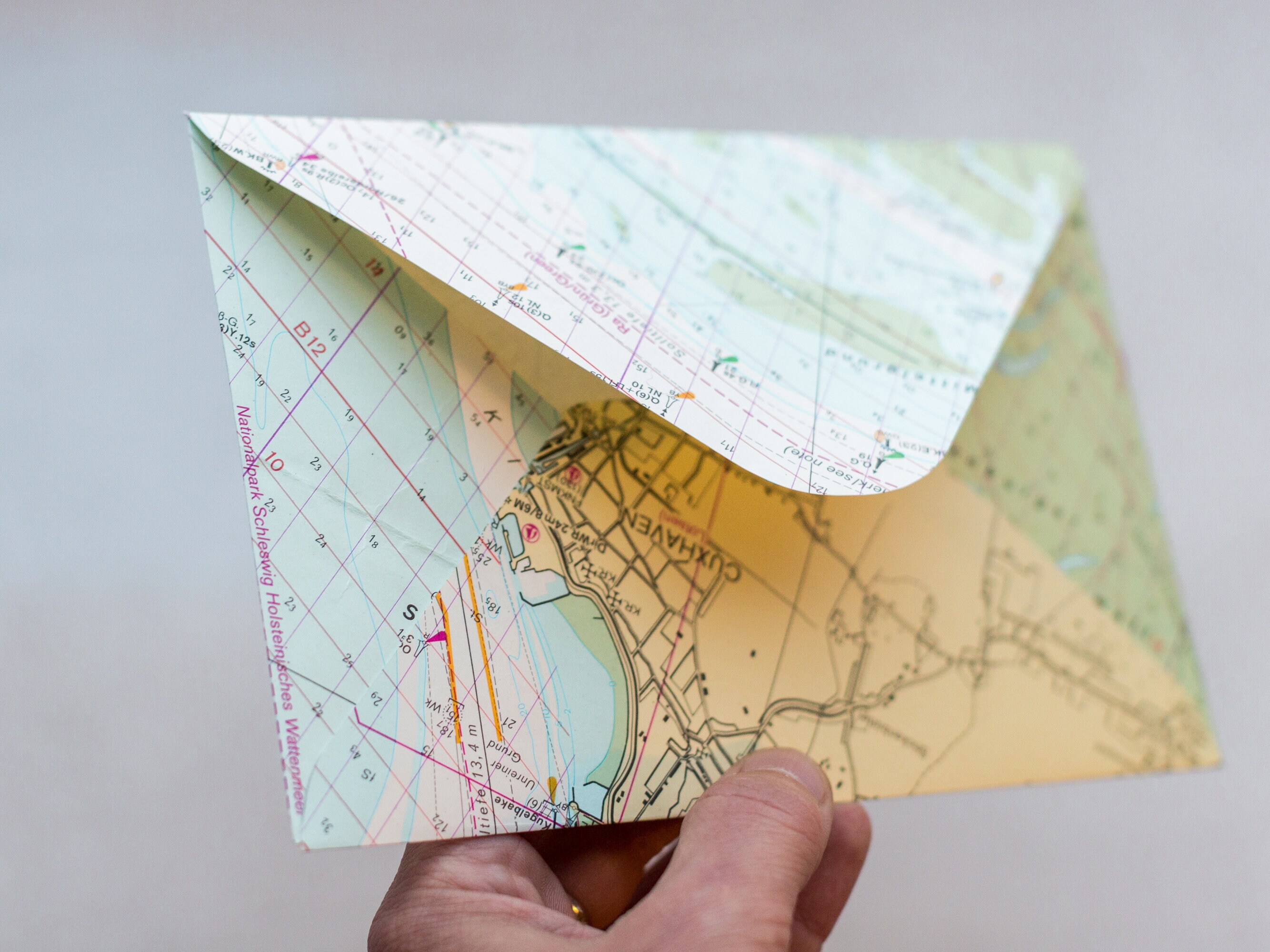 Repurposed Paper Navigation Map Envelopes Mouth of Elbe River - Etsy