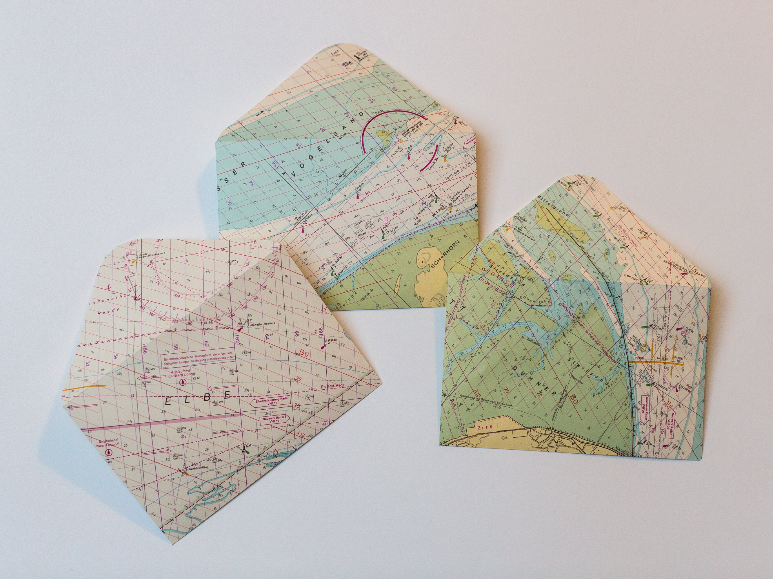 Repurposed Paper Navigation Map Envelopes Mouth of Elbe River - Etsy